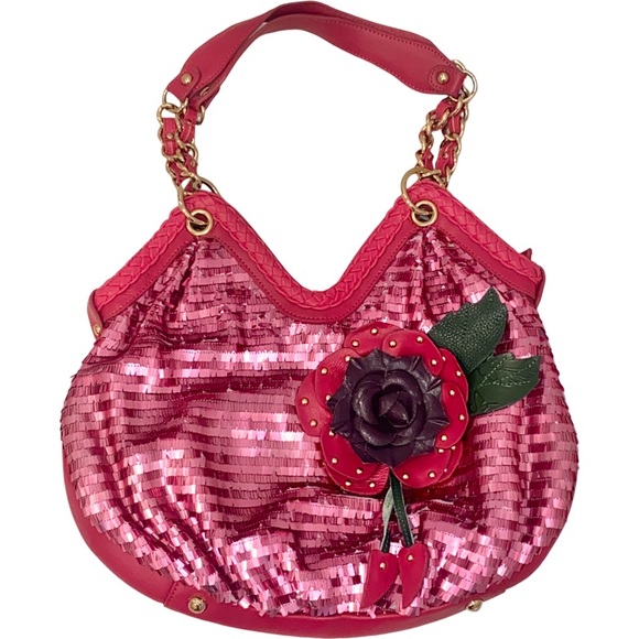 Sharif | Bags | Sharif Limited Edition Pink Sequined Shoulder Bag Purse ...